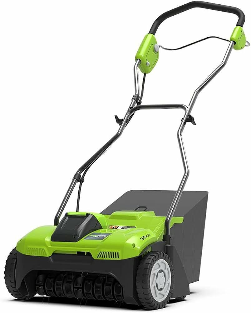 Greenworks 40V Lawn Dethatcher GWGD40DT35 - Steam & Moorland Garden Centre